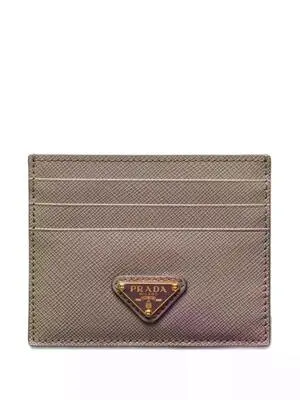 Prada Saffiano Leather Card Holder - Neutrals