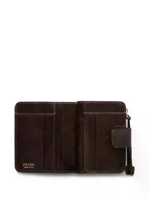 Prada Triangle-logo Leather Wallet - Brown