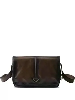 Prada Leather Messenger Bag - Green