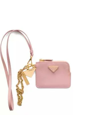 Prada Logo-plaque Leather Card Holder - Pink
