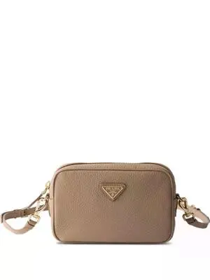 Prada Mini Leather Cross Body Bag - Neutrals