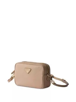 Prada Mini Leather Cross Body Bag - Neutrals