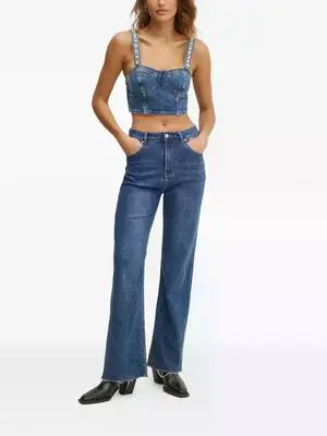 Guess Embellished Strap Denim Top