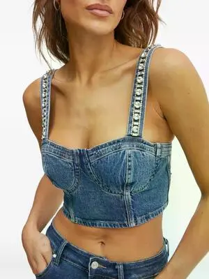 Guess Embellished Strap Denim Top