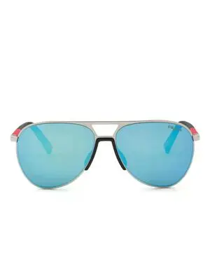Prada Prada Eyewear Linea Rossa Metal-Frame Sunglasses Silver