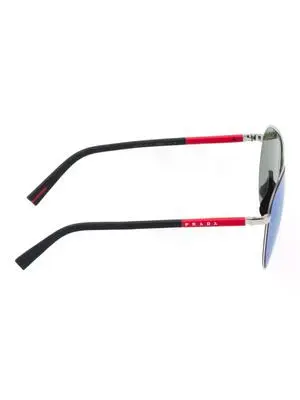 Prada Linea Rossa Metal-frame Sunglasses - Silver