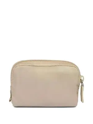 Prada Logo Zip Micro Pouch - Neutrals