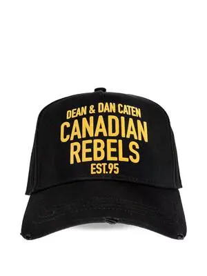 Dsquared2 Distressed Print Baseball Cap - Black