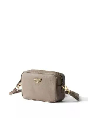 Prada Mini Leather Shoulder Bag - Grey
