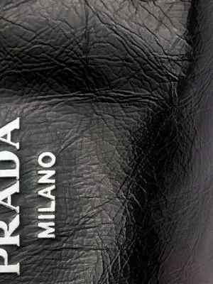 Prada Leather Messenger Mini Bag - Black