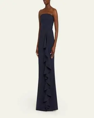 Chiara Boni La Petite Robe Risti Strapless Draped Mermaid Gown