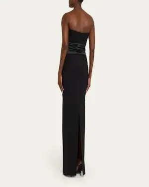 Chiara Boni La Petite Robe Veneta Strapless Sweetheart Column Gown