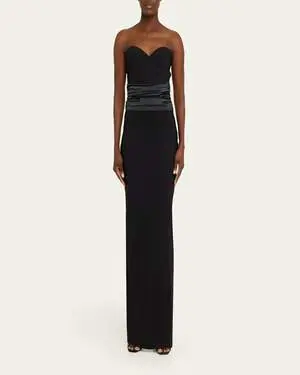 Chiara Boni La Petite Robe Veneta Strapless Sweetheart Column Gown