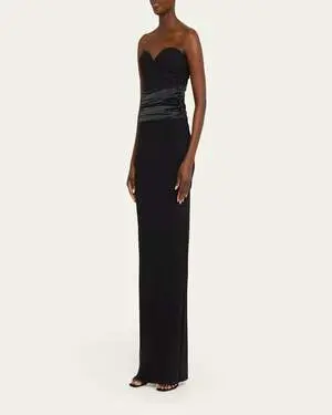Chiara Boni La Petite Robe Veneta Strapless Sweetheart Column Gown