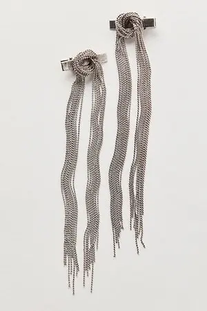Free People Champagne Toast Barrettes - Silver