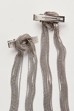 Free People Champagne Toast Barrettes - Silver