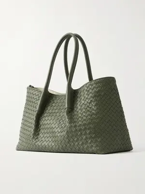 Bottega Veneta Pinacoteca Medium Intrecciato Leather Tote - Green