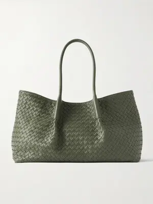 Bottega Veneta Pinacoteca Medium Intrecciato Leather Tote - Green