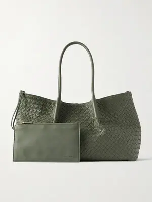 Bottega Veneta Pinacoteca Medium Intrecciato Leather Tote - Green