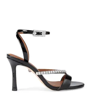 Kurt Geiger Patent Leather Embellished Sandals - Black