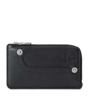 Loewe Leather Panta Card Holder - Black