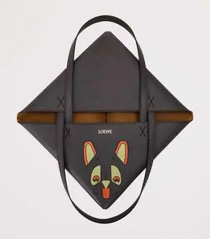 Loewe X Louis Wain Leather Puzzle Fold Tote Bag - Brown