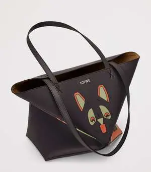 Loewe X Louis Wain Leather Puzzle Fold Tote Bag - Brown