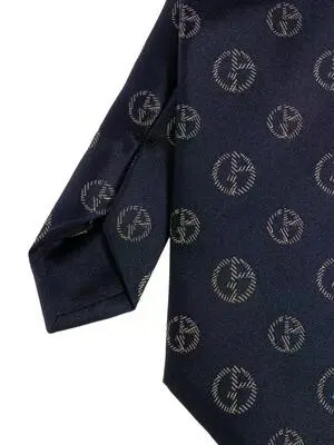 Giorgio Armani Patterned Silk Tie - Blue