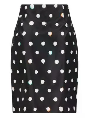 Fendi Mini Falena Dots Printed Skirt - Black