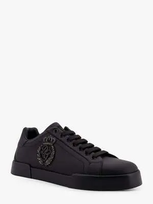 Dolce & Gabbana Leather Sneakers With Embossed Logo