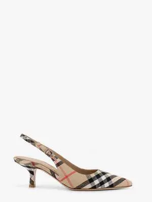 Burberry Check Motif Slingback Pumps