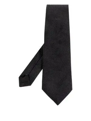 Giorgio Armani Dotted Neck Tie - Black