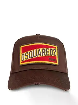 Dsquared2 Distressed Logo-patch Baseball Cap - Brown
