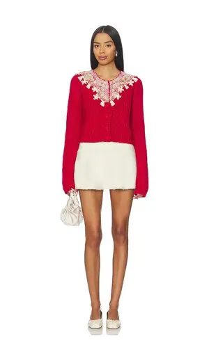 Free People Pixie Cardi - Red