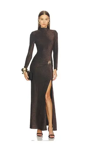 ELLIATT Indira Gown - Metallic Gold,black