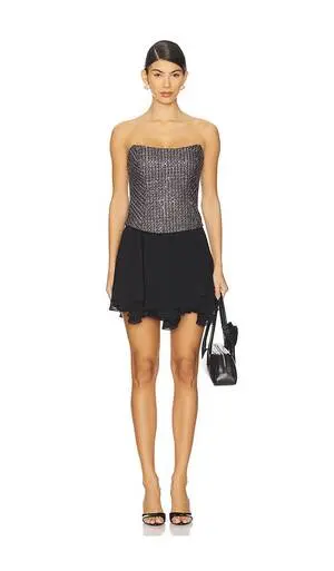 Amanda Uprichard Tweed Bodice Chiffon Dress