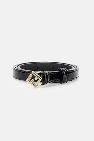 Fendi Leather And Patent Belt - Black