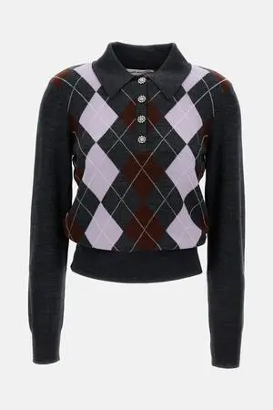 SELF-PORTRAIT Argyle Wool Sweater - Multicolor
