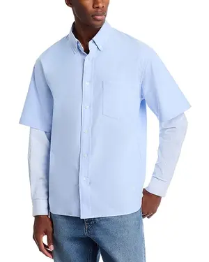 Simkhai Quade Double Sleeve Button Down Shirt