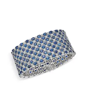 Bloomingdale'S 14k Sapphire & Diamond Bracelet - White Gold