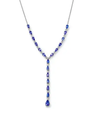 Bloomingdale'S Tanzanite And Diamond Lariat Necklace - Blue/white