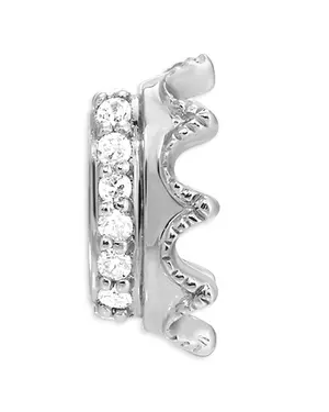 Adina Reyter Diamond Crown Pendant Charm - Silver