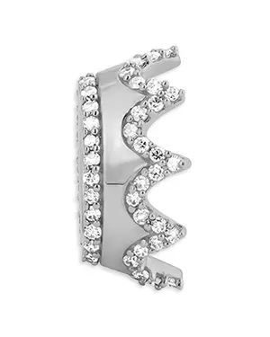 Adina Reyter Sterling Diamond Crown Charm Pendant - Silver