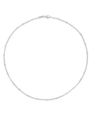 Adina Reyter Polished Bead Saturn Link Chain Necklace - Silver