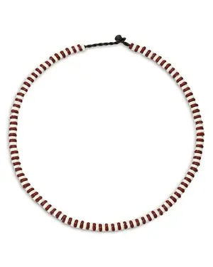 Adina Reyter Sterling Enamel Bead & Satin Cord Collar Necklace - Silver