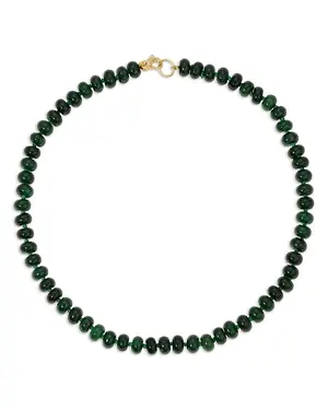 Adina Reyter 9k Yellow Dyed Green Jade Collar Necklace - Gold