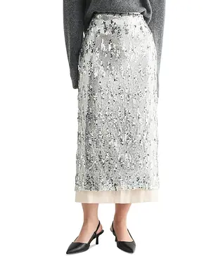 LUVEE Mable Sequin Midi Skirt