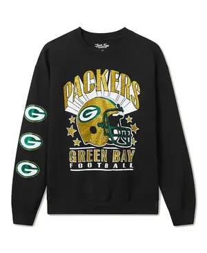 Junk Food Clothing Nfl Green Bay Packers Fleece Crewneck - Black