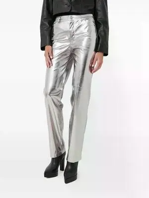 Guess Metallic Effect Straight Leg Trousers