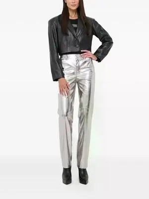 Guess Metallic Effect Straight Leg Trousers
